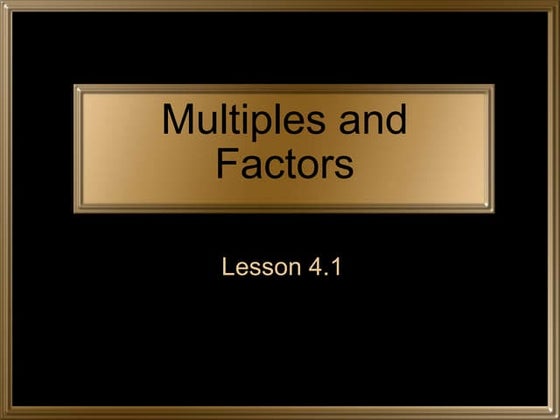 Factors and Multiples | PPT