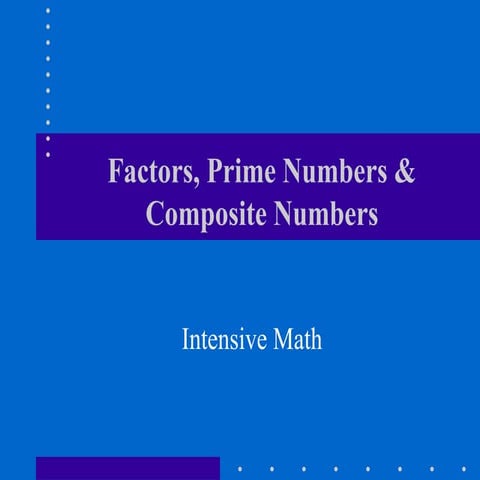 Factors and prime numbers for the grade 5 | PPT