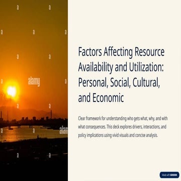 Understanding Factors Affecting Resource Availability and Utilization ...