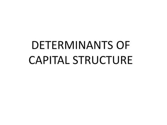 Introduction to capital structure | PPT