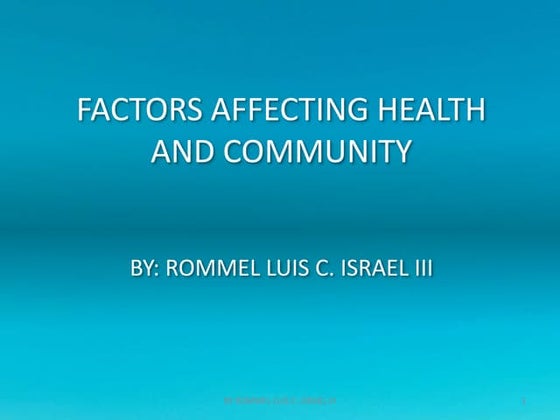 Factors affecting community health | PPT