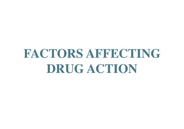 Factors modifying drug response | PPT