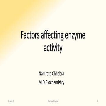 Factors affecting enzyme activity | PDF