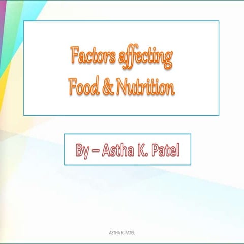 Factors affecting food & nutrition | PPTX