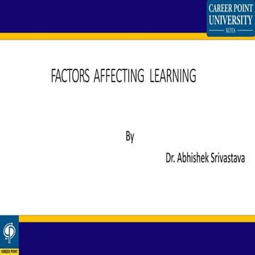 Factors affecting learning | PPT