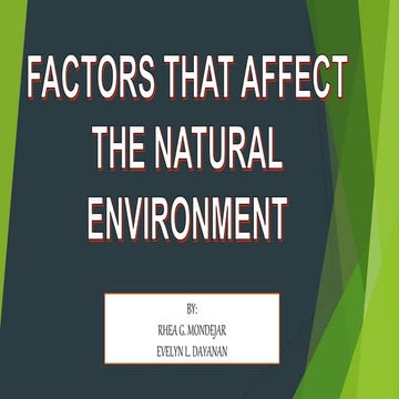 Factors that Affect the Natural Environment | PPTX