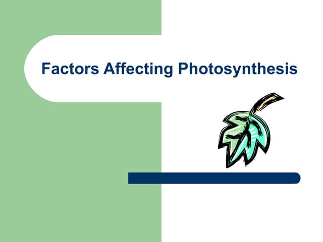 factors affecting rate of Photosynthesis | PPTX