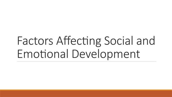 Developmental and social factors in Learning Centered Psychological ...