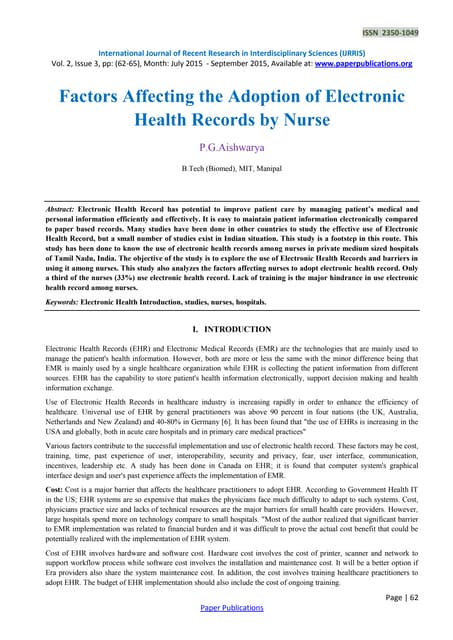 Proposed Framework For Electronic Clinical Record Information System | PDF
