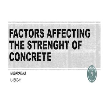 Factors affecting the strenght of concrete | PPTX