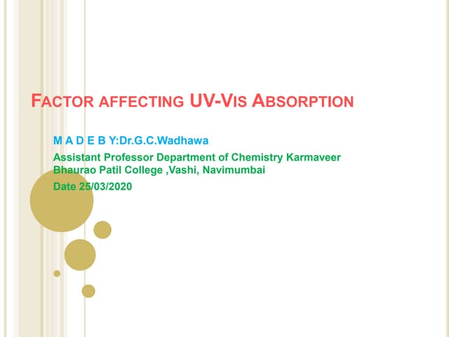 Solvents And Solvent Effect In Uv Vis Spectroscopy By Dr Umesh 8628