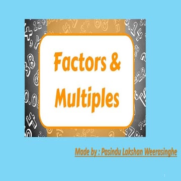 Factors and multiples | PPTX