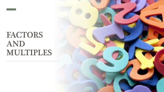 Factors and Multiples | PPTX