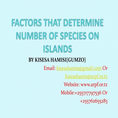 Factors determine number of species on island | PPTX