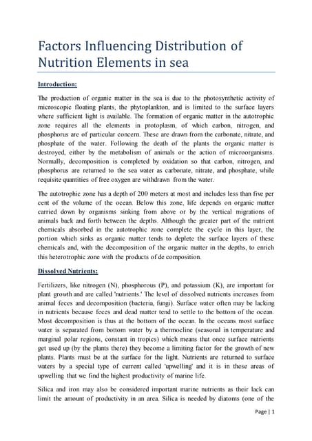 Different types of Trace elements in seawater | PDF