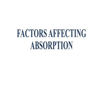 Factors affecting drug absorption | PPTX
