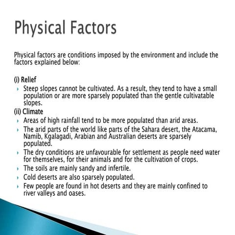 Factors influencing population and density | PPTX