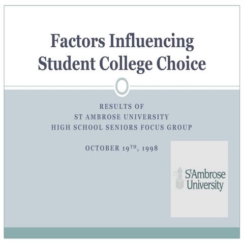 Factors influencing student college choice power point show-4 | PPSX