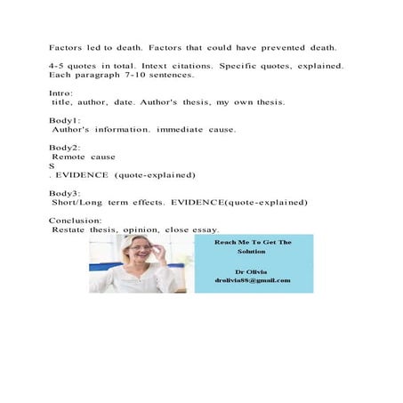 Factors led to death. Factors that could have prevented death.4- | DOCX