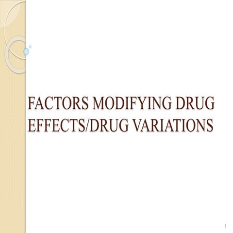Factors modifying drug effects | PPT