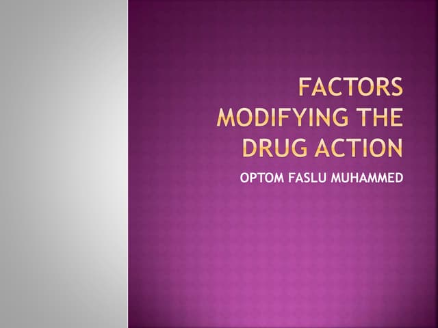 Factors modifying drug response | PPT