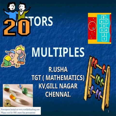 FACTORS_MULTIPLES for the grade 5 students | PPT