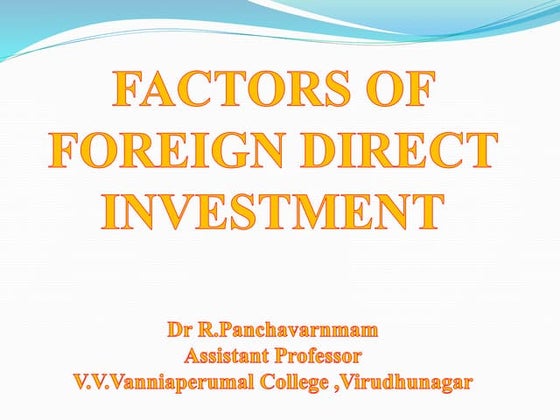Cost benefit analysis of FDI | PPT