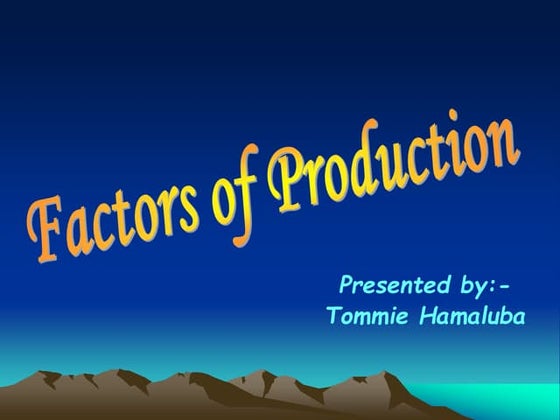 Factors of production | PPT