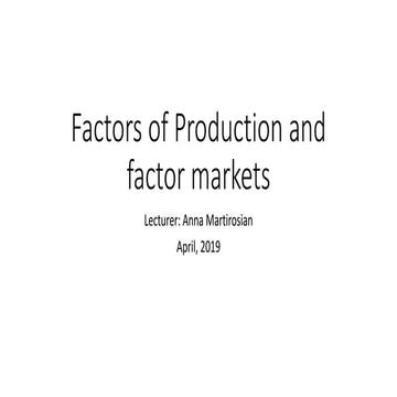 Factors of production and factor markets | PPTX