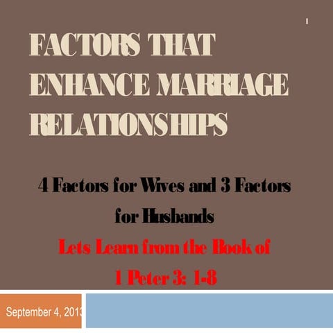 Factors that enhance marriage relationships | PPT