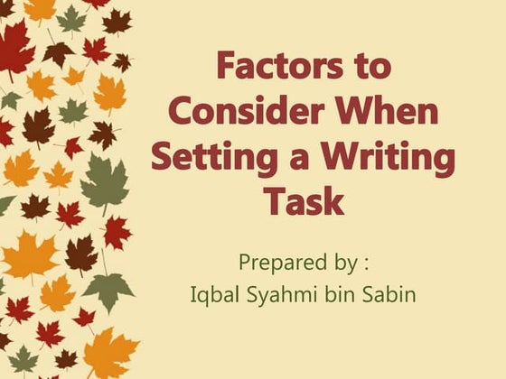 Choosing Materials for Writing Tasks | PPTX