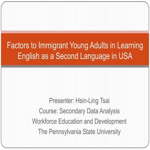 Factors To Immigrant Students In Learning English As | PPTX