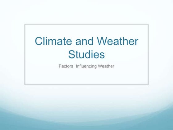 Monsoons | PPTX | Weather | Science