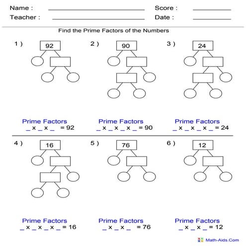 Factor trees | PDF