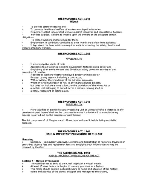 Fma 1967 & the regulations | PDF