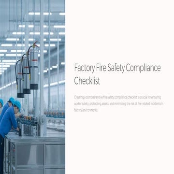 Factory Fire Safety Compliance Checklist with eAuditor Audits & Inspections | PDF