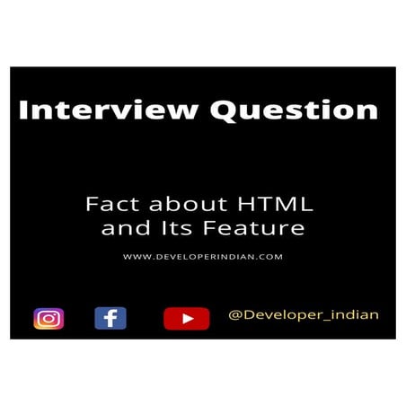 Feature of html | Fact about html | PDF