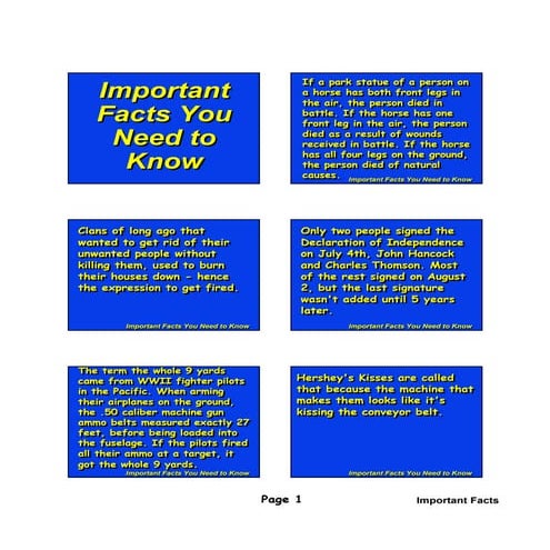 Important facts you need to know | PDF