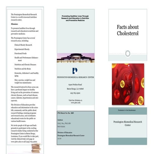 Facts about cholesterol pamphlet | PPT