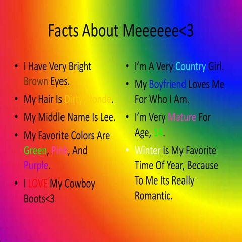 Facts About Meeeeee