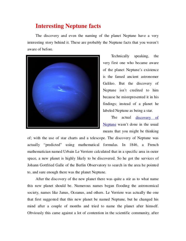 Neptune Facts 10 Interesting Facts About Neptune