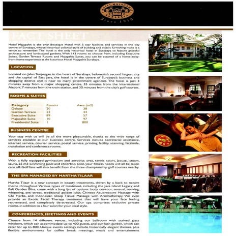 Hotel Majapahit Fact Sheet | PDF