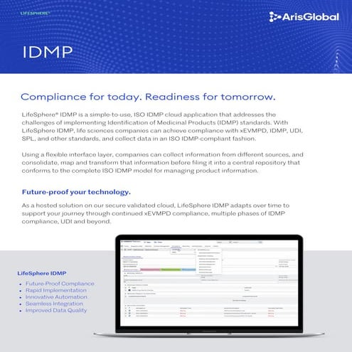 Factsheet: LifeSphere IDMP - ISO IDMP cloud application | PDF