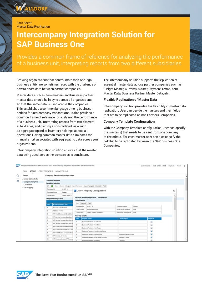 Fact sheet - master data replication - intercompany solution for sap