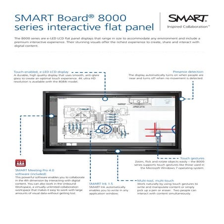 SMART Board 8000 Series Interactive Flat Panel Fact Sheet | PDF ...