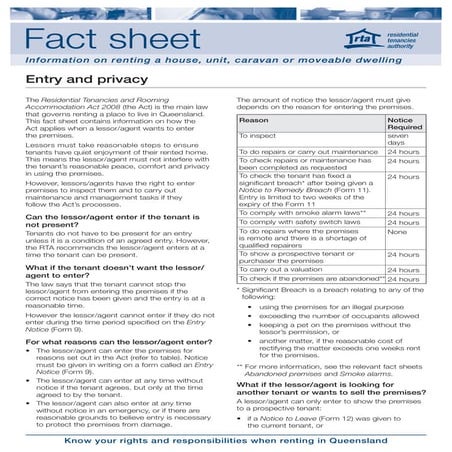 Fact Sheet Entry & Privacy | PDF