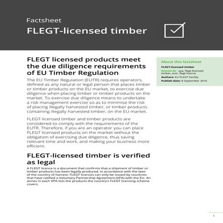 Flegt licensed timber | PDF
