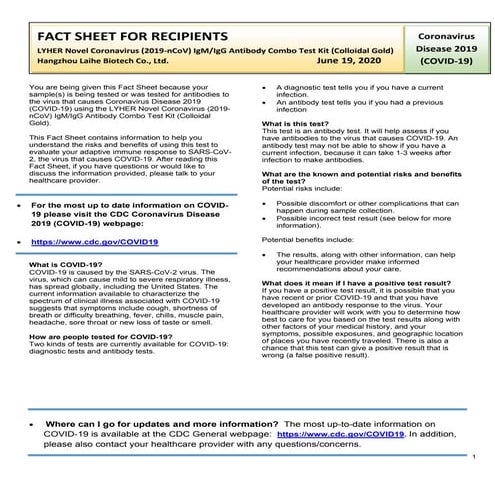 Covid 19 test kit and its info! | PDF
