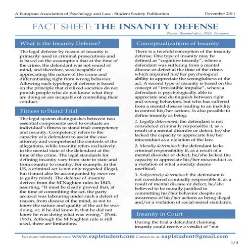 The insanity defense | PDF