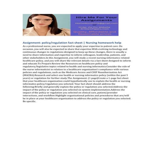 fact sheet Nursing homework help.docx